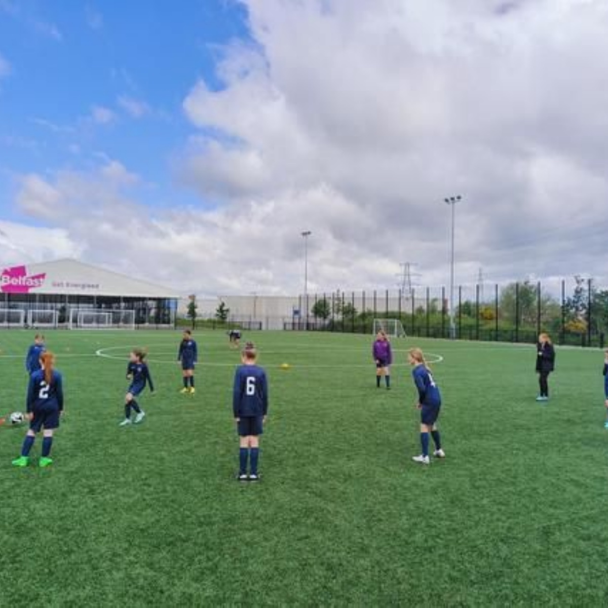 Braniel Primary School - Braniel Footballers Fly Flag at Avoniel
